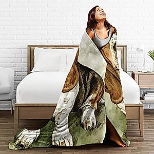 Basset Hound Dog Blanket Throw Blankets Soft Portable Blankets Twin, Travel Size for Men Women-Summer Spring Fall for Home Living Room, Bedroom, Couch, Patio Housewarming Gifts 60x50 in