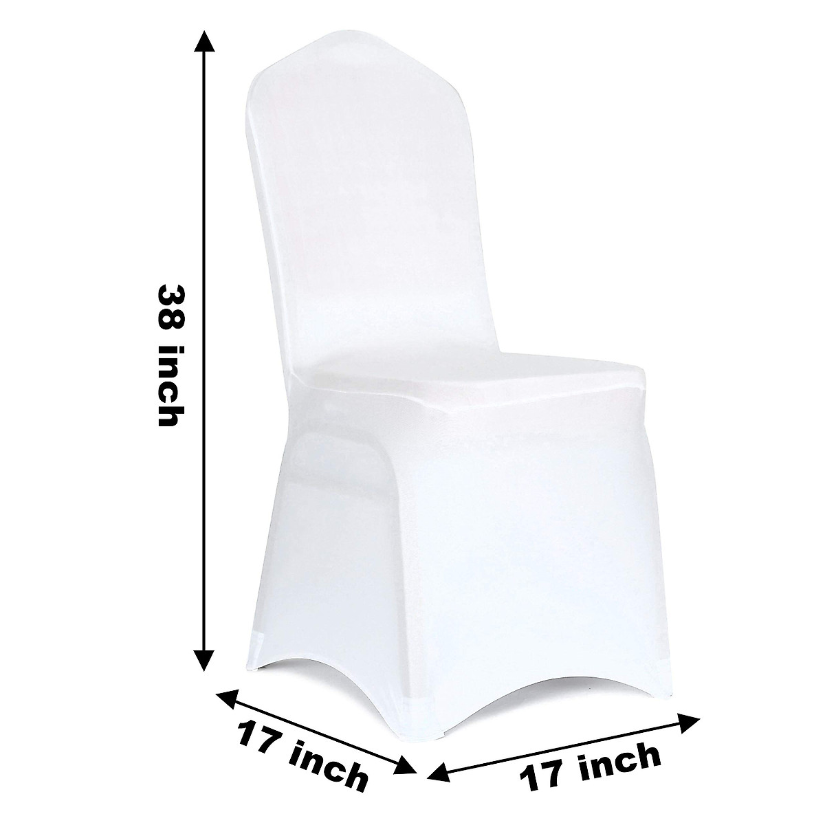 Obstal 10 PCS White Spandex Dining Room Chair Covers for Living Room - Universal Stretch Chair Slipcovers Protector for Wedding, Banquet, and Party