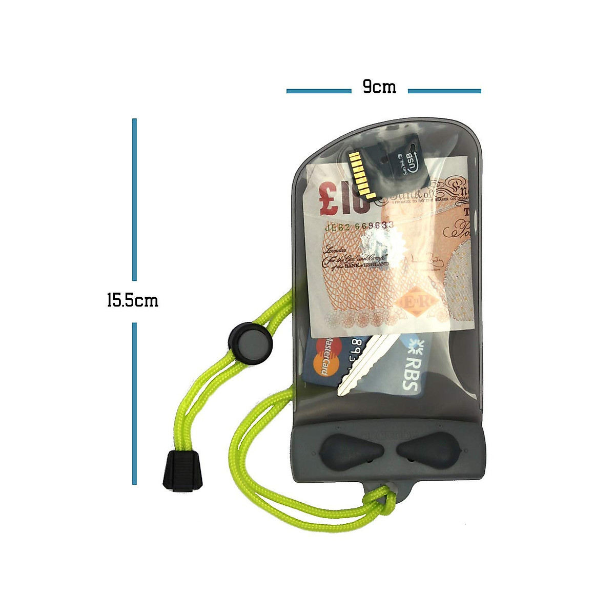 Aquapac KEYMASTER Grey – Protect and Carry Keys, Cards and Small Valuables up to 10m or 30 feet