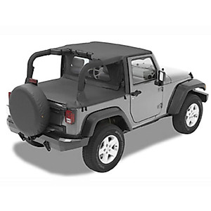 Bestop 52586-35 Black Diamond Header-style Bikini Top for 2010-2018 Wrangler JK 2-Door