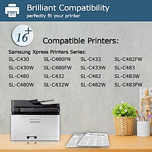 Leize Compatible Toner Cartridge Replacement for Samsung 404S CLT-404S to use for Xpress C480FW C430W SL-C430W SL-C480FW SL-C480FN Printer CLT-K404S CLT-C404S CLT-M404S CLT-Y404S [KCMY-4 Packs]