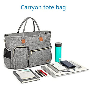 Laptop Tote Bag, Middle Size Computer Messenger Teacher Bag with 15.6'' Padded Laptop Sleeve