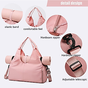 HAUTHE Gym Bag for Women,Sports Gym Yoga Bag with Shoes Compartment,Travel Duffel Shoulder Weekend Bags for Women with Wet Pocket