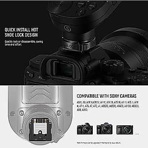 NEEWER QPRO-S TTL Wireless Flash Trigger Compatible with Sony 1/8000s HSS Large LCD Screen Slanted Design 5 Group Buttons 9 Customizable Functions for Q3 Z1 NW420 NW655 NW665 S101-300W PRO/400W PRO
