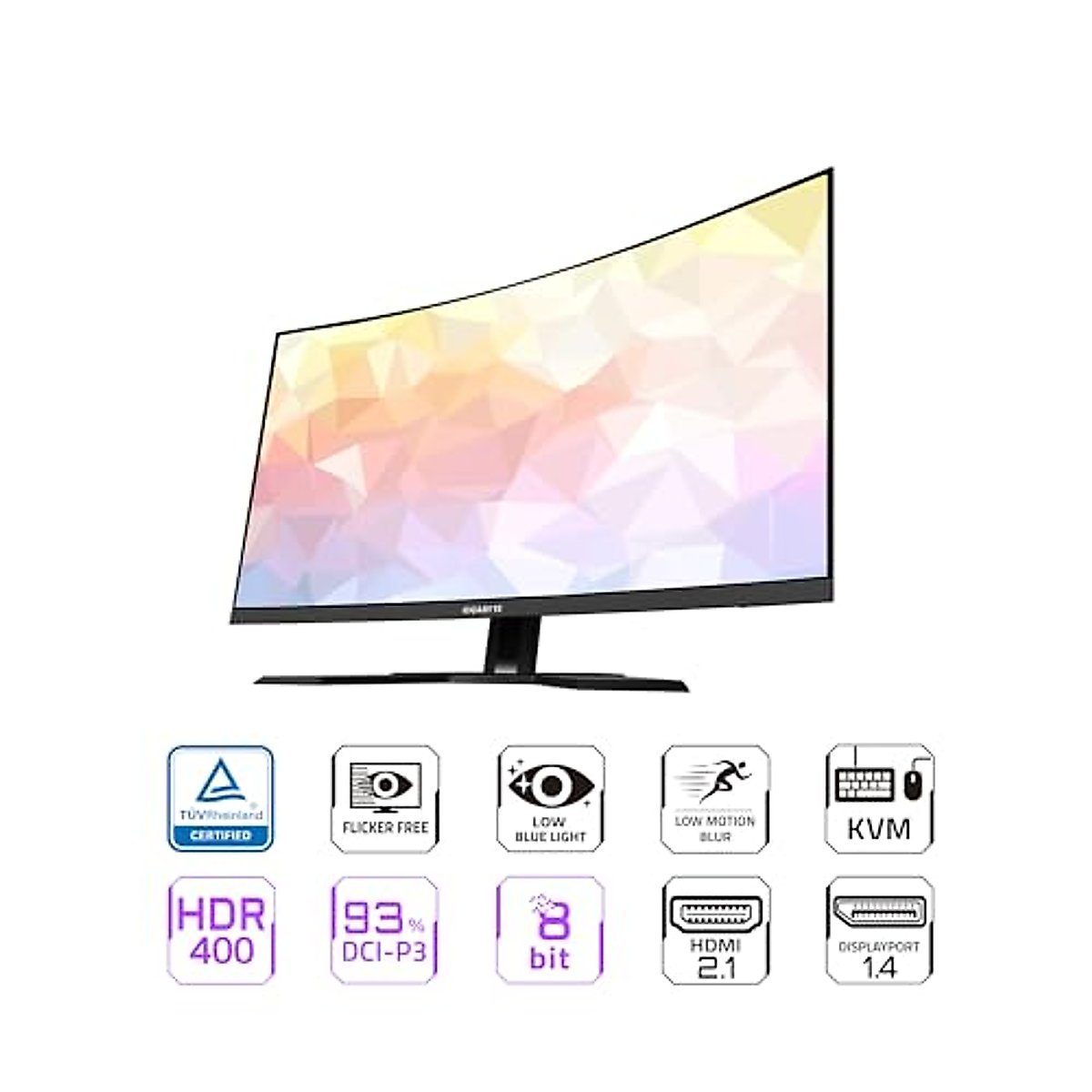 GIGABYTE M32UC 32" 144Hz (160Hz OC) 4K UHD Curved Gaming Monitor, SS VA, 3840x2160 Display, 1ms Response Time (MPRT), 1x DisplayPort 1.4, 2x HDMI 2.1, 1x USB Type-C, 4x USB 3.2