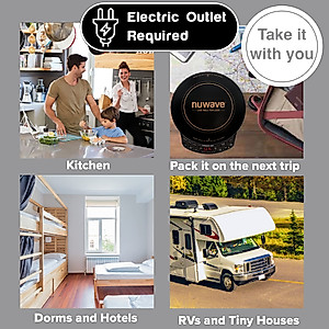 Nuwave Precision Induction Cooktop Gold, 12” Shatter-Proof Ceramic Glass Surface, Large 8” Heating Coil, Portable, 51Temp Settings 100°F to 575°F, 3 Wattage Settings 600, 900, and 1500 Watts