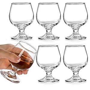 ZOOFOX Set of 6 Small Brandy Snifters, 5 oz Shot Glasses, Cute Brandy Cognac Glasses for Scotch, Bourbon, Tequila, Whisky or Spirit