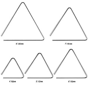 MUKLEI 10 Pack Music Instruments Triangles, Percussion Triangles With Strikers Musical Steel Triangle Se Music Triangle Instruments for Music Learning 4,5,6,7,8 inches
