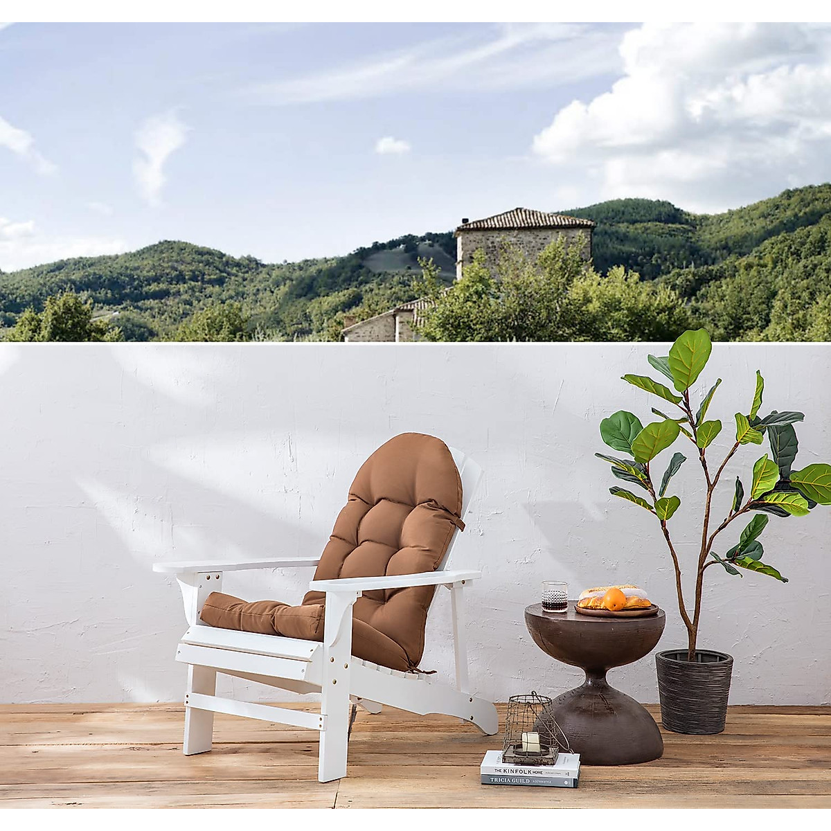 Enipate Weather Resistant Cushions for Adirondack Chair High Back Indoor Outdoor Patio Tufted Lounge Cushion Seat Pads