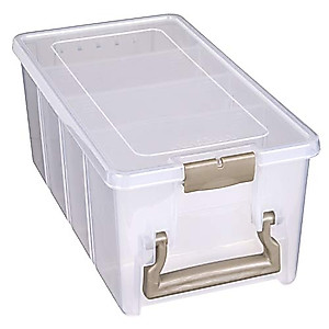 ArtBin 6925AB Semi Satchel with 3 Removable Dividers, Portable Art & Craft Organizer with Handle, Clear & ArtBin 6934AB Marker Storage Satchel with Marker Organizer Tray, Art & Craft Organizer, Clear