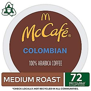 McCafe Keurig Single Serve K-Cup Pods, Medium-Dark Roast Coffee Pods, Colombian 72 Count