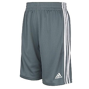 adidas boys Adi Classic 3-stripe Shorts, Dark Grey, 6 US