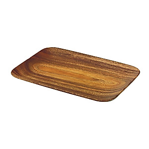 Pacific Merchants Acaciaware 10.5-by 7.25-by .75-Inch Acacia Wood Rectangle Serving Tray, 1 EA