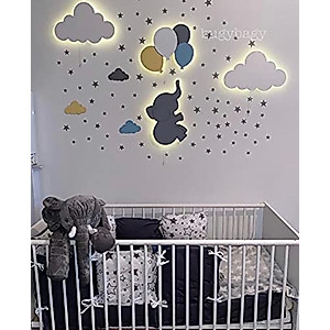 BugyBagy White Cloud Night Light for Nursery - Cloud Shape Battery Operated LED Bedroom Wall Night Light