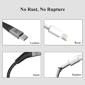 Minthouz USB C Cable Fast Charging Type C Cable 3A USB to USB C Cable Compatible with Samsung Galaxy S10 S9 S8 Plus Note 9 8, Huawei, Moto Z Z2, LG V30 V20, Nylon-Braided-Grey [1-Pack 6ft]