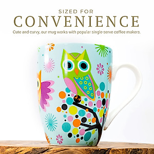 Divinity Boutique Owl Mug - Inspirational Ceramic Coffee Mug with Scripture for Women, Mom, Friends, Owl Lovers that is Colorful and Dishwasher Safe