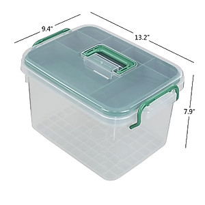 Qskely 1-Pack Clear Storage Box Container, Family First Aid Box Medicine Box Organizer