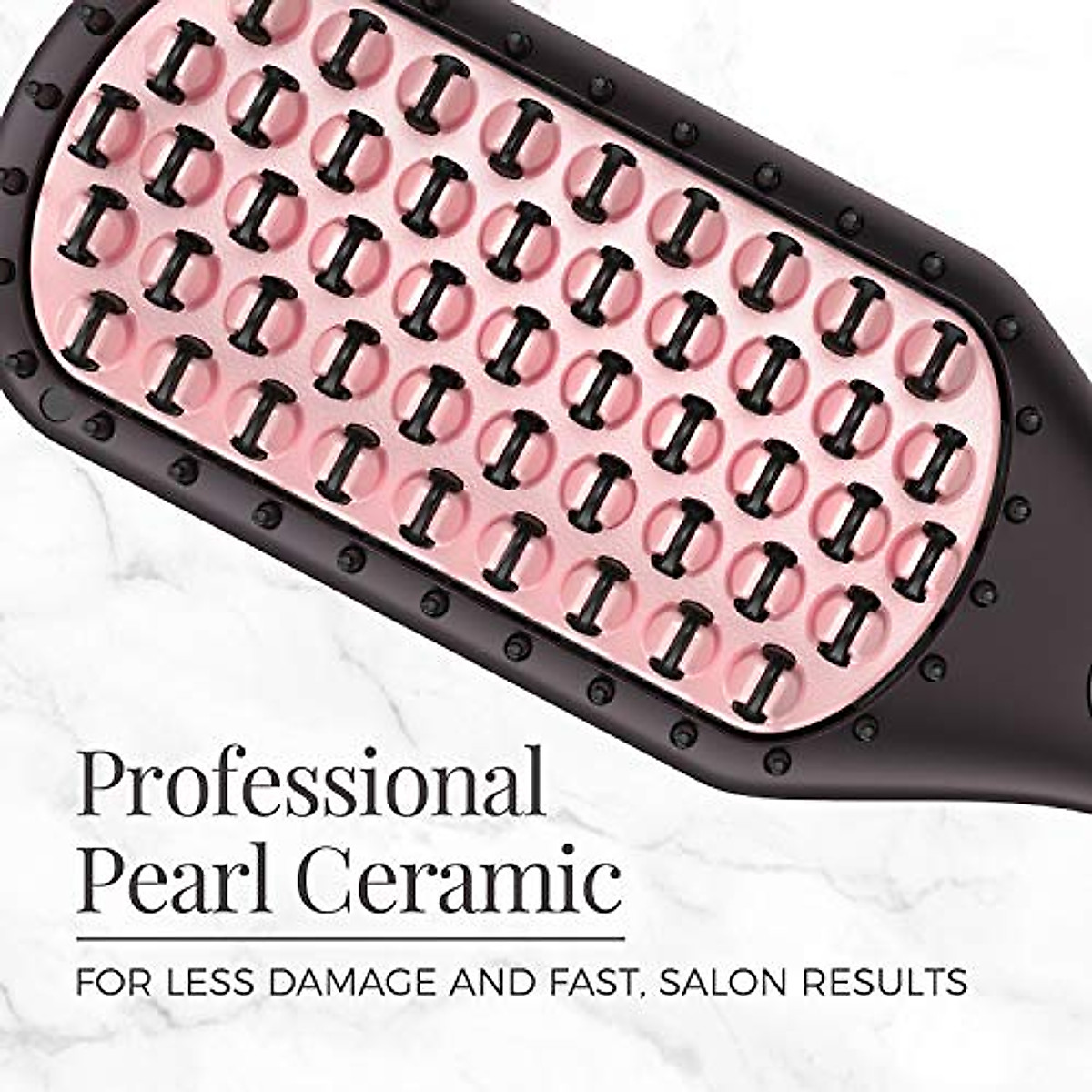 Remington Remington pro pearl full size ceramic heated smoothing brush purple cb7400p, Black