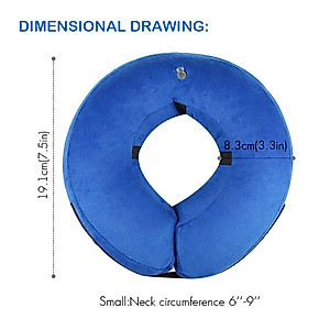 Hyan Pet Protective Recovery Inflatable Collar-Soft Adjustable Comfortable Pet E-Collar for Dogs and Cats -Surgery Recovery Collar Pets Touching Stitches or Biting Wound (S-Neck Circumference 6-9")