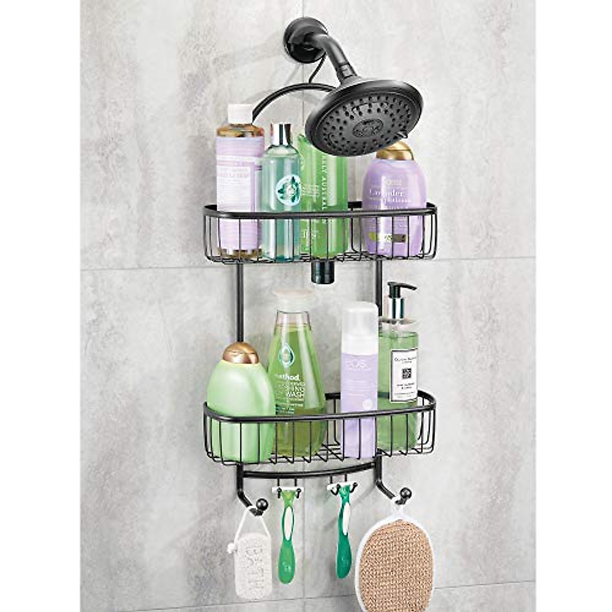 iDesign York Shower Caddy-Over Door, Black
