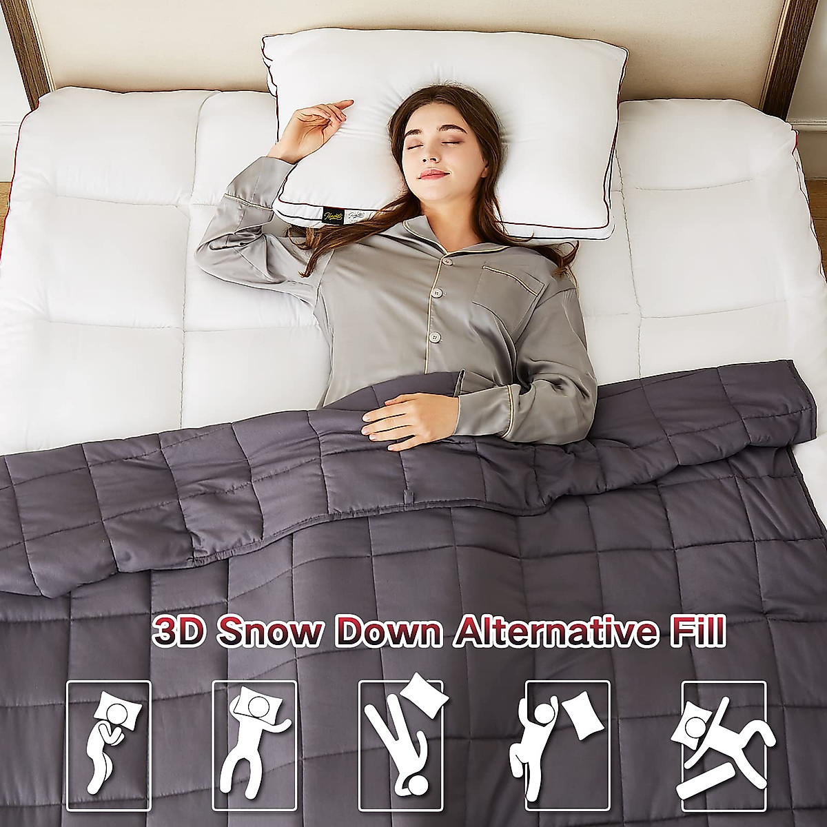 Homemate Mattress Topper, Extra Thick 3D Snow Down Alternative Overfilled Plush Mattress Pad Cover for Deep Sleep, 1800TC Cooling Pillow Top with 8-21 Inch Deep Pocket