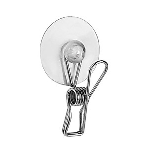 iDesign Forma Suction Shower Clips for Bathroom - Set of 4, Polished Stainless Steel