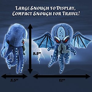 CASEMATIX Soft Dice Case and Dice Holder with 7 Included RPG Dice - 9.5" Sea Monster Figure with Dice Storage Zipper Compartment for up to 21 Dice, Protective Novelty Dice Container for Tabletop Dice