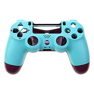 Front + Back Housing Shell Case Cover Replacement for PS4 Pro Slim JDM-050 055 JDS-050 JDS-055 Controller (Berry Blue)