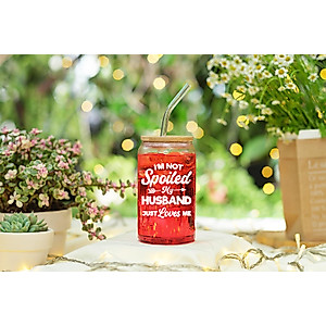 NewEleven Christmas Gifts For Wife From Husband - Romantic Anniversary Wedding Gifts For Wife, Her From Husband - Best Presents Idea For Wife, Women - 16 Oz Coffee Glass