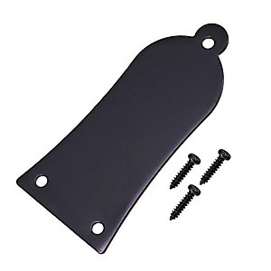 JD Chrome Plated Metal Guitar Truss Rod Cover Fit Epiphone Les Paul & SG Parts (Black)
