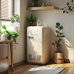 Mini Fridge Silicone Drip Mat with Raised Edges, 23.6" x 23.6" x 0.8" Silicone Floor Protectors for Mini Refrigerator Freezer, Wine Cabinet, Dishwashers, dryers and Other Appliances (Black)