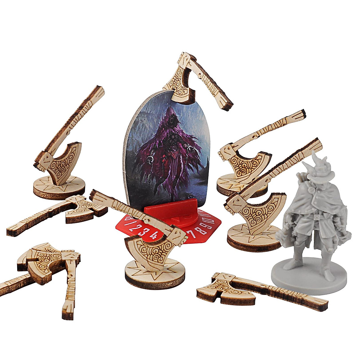 Hatchet Favorite Marker Wooden Tokens Set of 18 Upgraded Accessories for Gloomhaven Jaws of the Lion