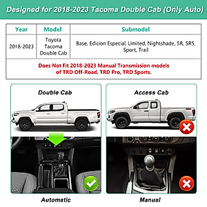 CreeKT for Toyota Tacoma Floor Mats 2023 2022 2021 2020 2019 2018 (Double Cab ONLY), for Toyota Tacoma Accessories 2018-2023 for Tacoma 3rd GenAll Weather Floor Mats Liners