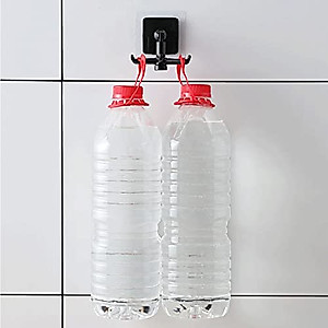 4 PCS Kitchen Utensil Holder 360 Degrees Rotating Folding Hook Self-Adhesive、No Punching 180 Degrees Vertical Flip Hook Waterproof Kitchen Hooks for Hanging for Home Bathroom Kitchen Towel (Black)