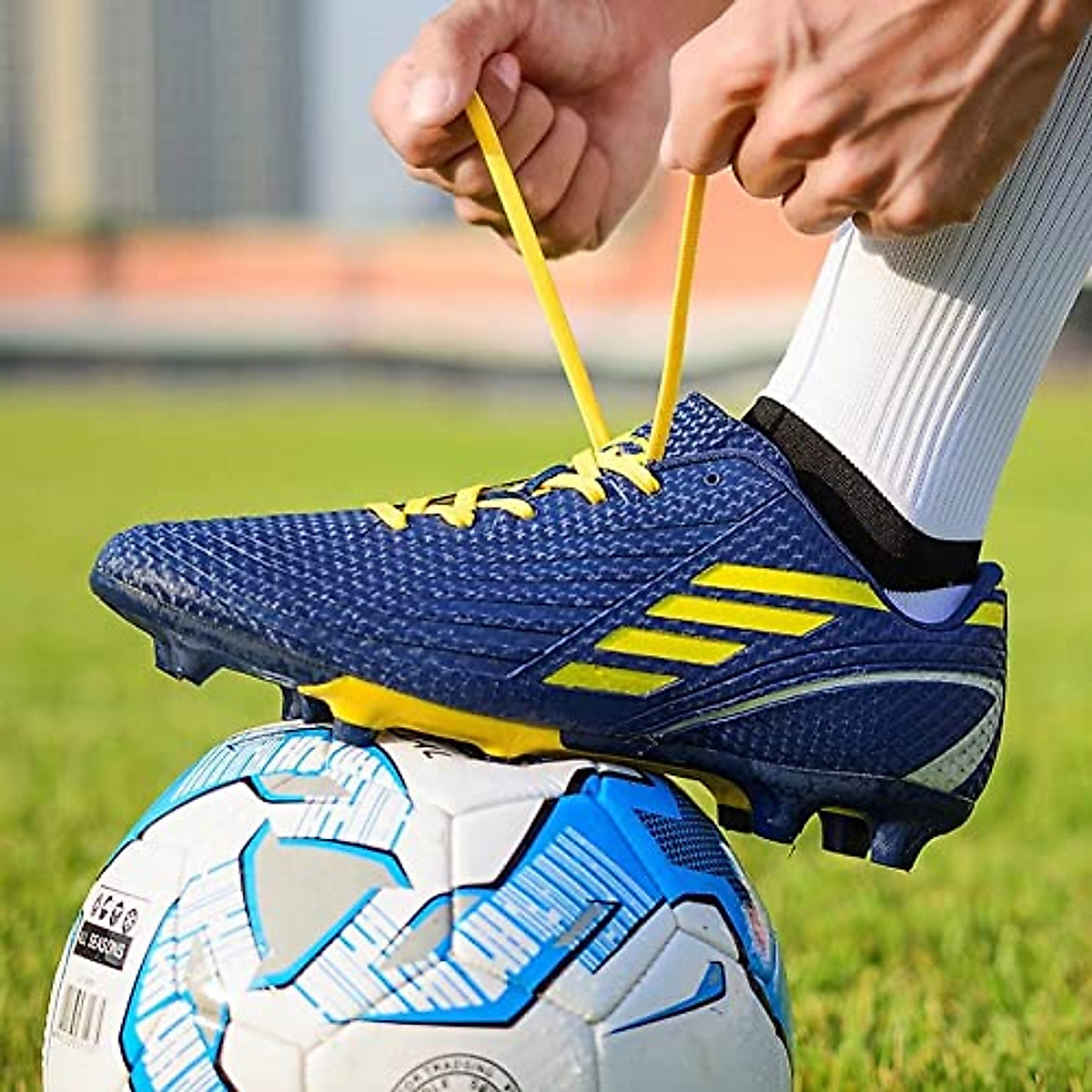 TOLLN Mens Football Shoes Youth Soccer Cleats 22017-Blue-7.5-EUR40