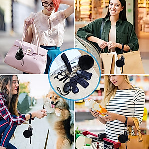 AMIR Safety Keychain Set for Women with Personal Safety Alarm, No Touch Door Opener, Whistle & Pompom - Safety Keychain Accessories 10 Pcs Set for Girls & Kids, Black