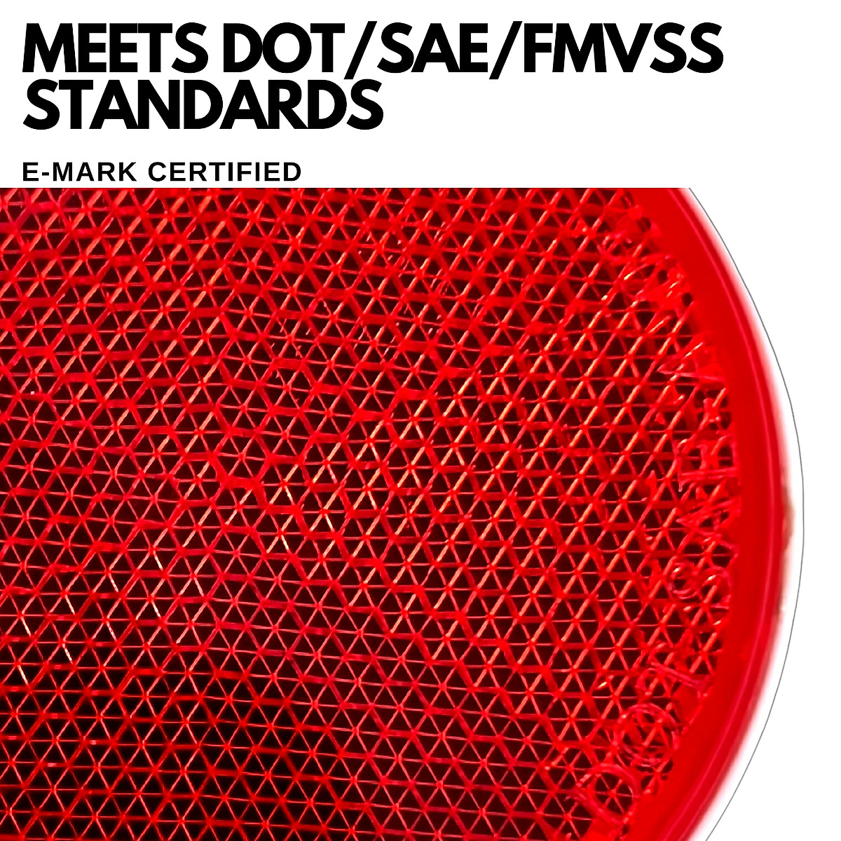 Qty 4 (2 Red/2 Amber) - 2" Inch Round Reflector Bike,Trailer, Truck, Boat, Mailbox, Construction, Signage, Warning with Super Strong Adhesive DOT/SAE Approved