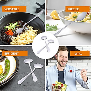 Bruntmor Soup Spoons - Soup Spoons Stainless steel - Stainless Steel Soup Spoons Round - Spoons for Eating Stainless - Durable and Stylish Stainless Steel Spoon - Set of 8-6.6 inches