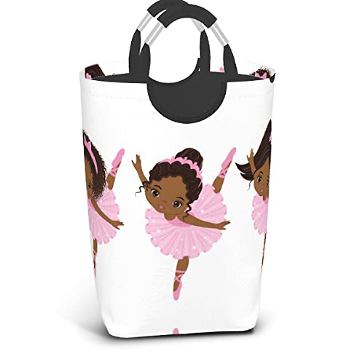 Laundry Hamper African Ballerinas Girls Collapsible Laundry Basket For Baby Nurseries Waterproof Basket with Handles Washing Organizer Large Capacity Storage Bins