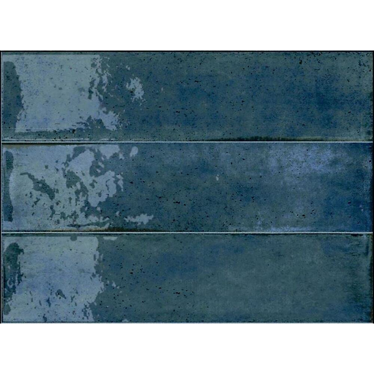 Scandiano Series Handmade Glossy 2.5x10 Subway Porcelain Wall Tile for Kitchen Backsplash, Bathroom Wall, Accent Wall, Fireplace Surround (Blue, Sample)