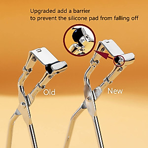 3 Pcs Eyelash Curler With Refill Pads 17IF No Pinching Mini Lash Curler Fits All Eyelash Shapes(Black, Gold and Silver)