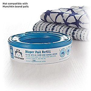 Amazon Brand - Mama Bear Diaper Pail Refills for Genie Pails, Unscented, 270 Count (Pack of 1)