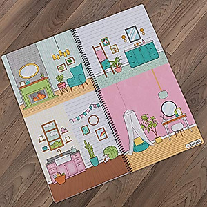 KidKraft Designed by Me™: Color Decor Wooden Dollhouse with Removable Coloring Book, 5 Markers and 15 Accessories, Gift for Ages 3+
