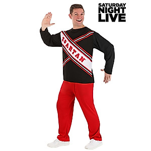 Fun Costumes Men's Saturday Night Live Spartan Cheerleader Costume, SNL Cheer Cosplay Outfit, Male Cheerleader Uniform M Black