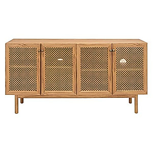 Safavieh Home Collection Piran Oak and Gold 4-Door 2-Shelf Media (65-inch Flat Screen) TV Stand