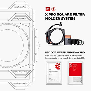 K&F Concept X PRO Square Filter Holder System Kit (Filter Holder + 95mm Circular Polarizer + Square ND1000 Filter + ND8 + ND64 + 4 Filter Adapter Rings) for Camera Lens