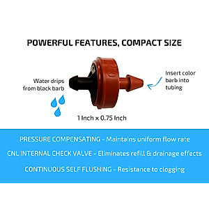 1/2 GPH Netafim Woodpecker Jr Pressure Compensating Dripper Emitters (35-Pack) Kit with Hole Punch Tool and Goof Plugs for Drip Irrigation Systems