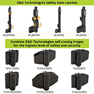 D&D Technologies TCA1S3WTS TruClose Regular Duty Gate Hinges for Self Closing Metal Gates Up to 66 lb (White, 2)