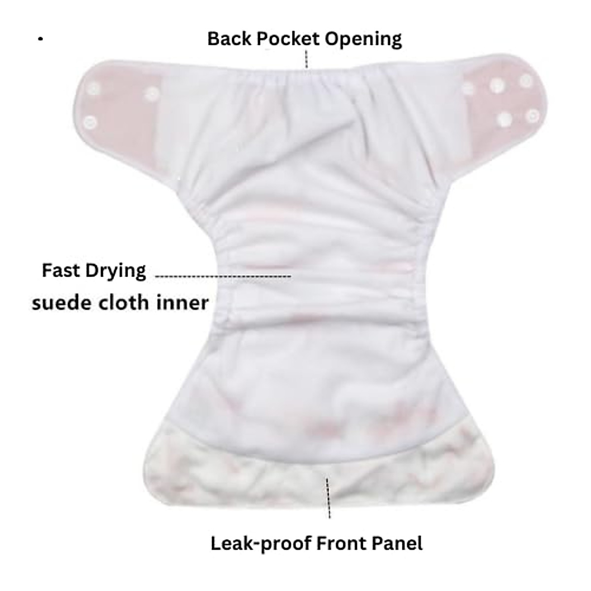 KaWaii Baby One Size Printed Snap Cloth Diaper, Leakproof Washable Reusable Newborn to Toddler Unisex Pack of 20