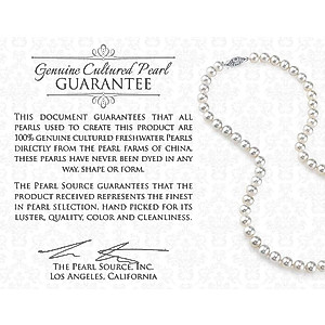 The Pearl Source 14K Gold 6-7mm AAAA Quality Round White Triple Freshwater Cultured Pearl Bracelet for Women